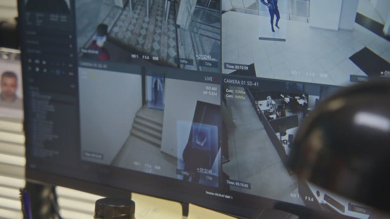 Facial Recognition, Monitor, Observing, Control Room by Frame Stock ...