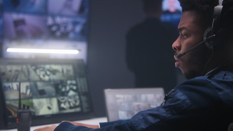 Security Officer, Cybersecurity, Watching, Monitor by Frame Stock ...