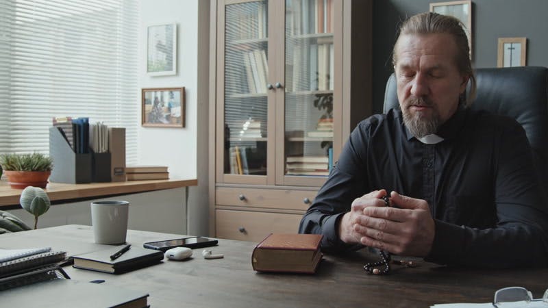 Priest, Praying, Office, Christianity by Pressmaster – Stock Footage ...