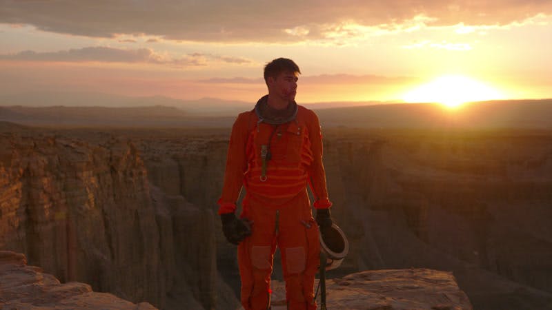 Astronaut Helmet, Orange, Crater, Desert by Tanner Fowler – Stock ...