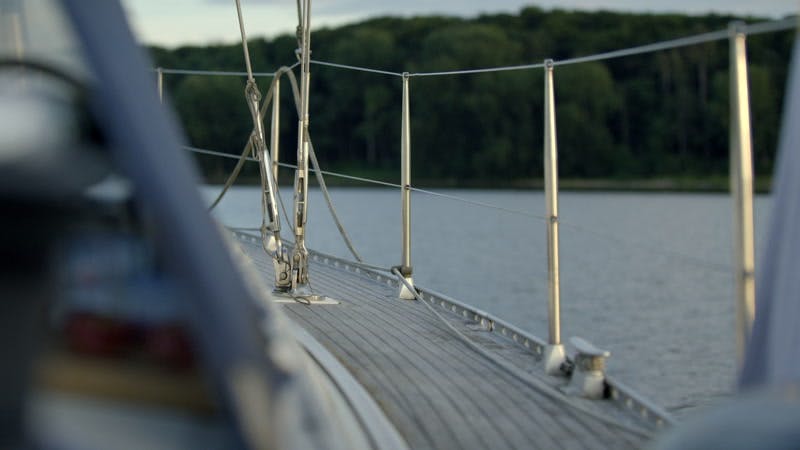 Ocean, Boat, Deck, Railings by Finn Moeller – Stock Footage