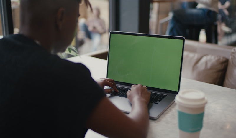 Green Screen, Cafe, Laptop, Table by Continuous Content – Stock Footage ...