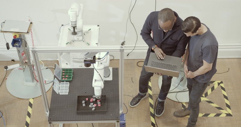 Robot Robotic Arm Programming Engineer By Erwin De Boer Stock