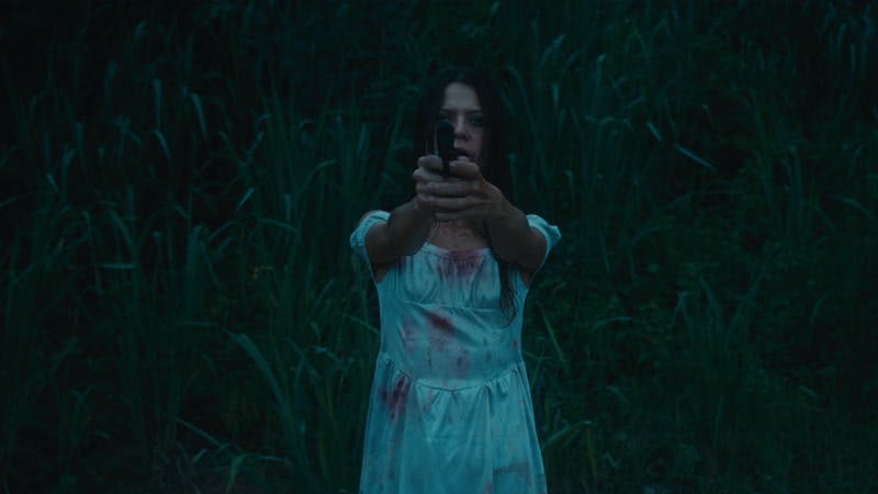 Gun, Fourth Wall , Blood Stained, Woman by Roma Black – Stock Footage ...
