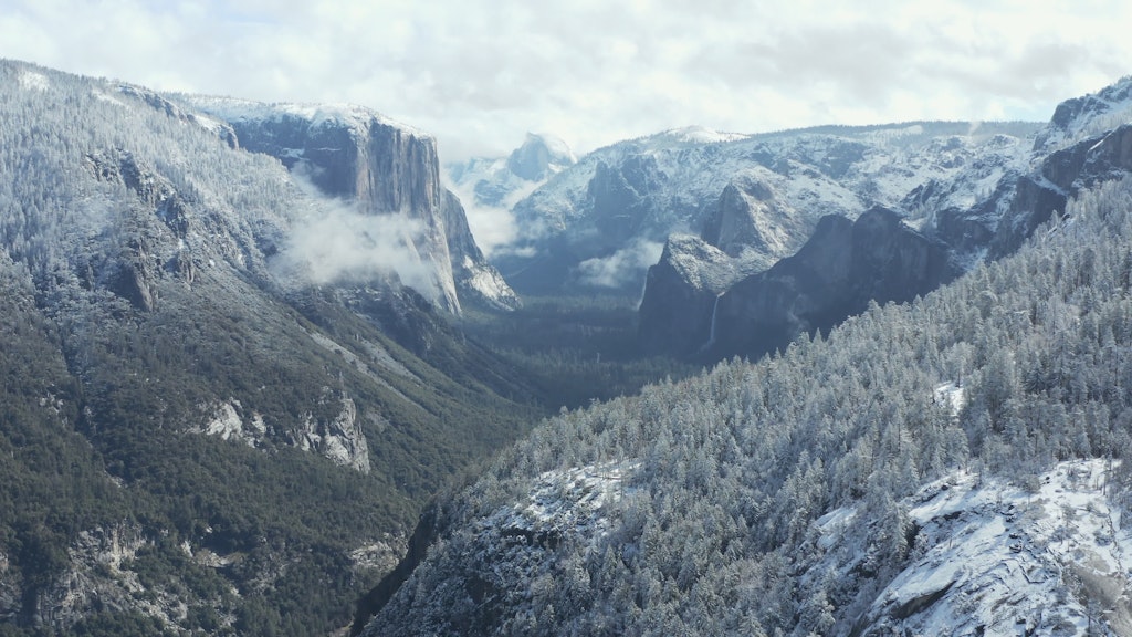 Discover yosemite-winter-snow-aerial, a story-driven footage | Artlist