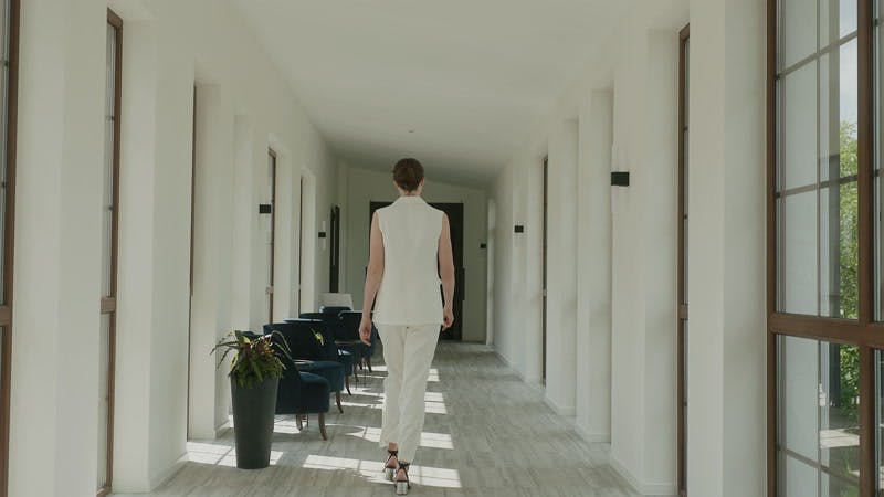 Woman, Model, Cat Walking, Hallway by Cinematic Vision – Stock Footage ...