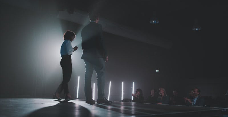Businessman, Conference, Businesswoman, Theatre by Hans Peter Schepp ...