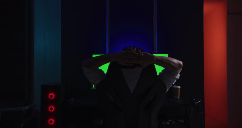 Green Screen, Gamer, Concave Monitor, Computer by Brad Day – Stock ...