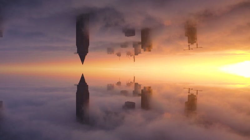 Inception, Mirrored, Skyline, Citiscape by Daniel Haussmann – Stock ...