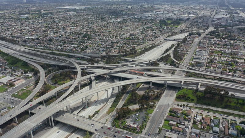 Interchange, Speed, Concrete, Flyover by 21 Aerials – Stock Footage ...