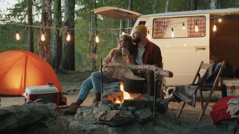 Camping, Hugging, Fire, Tent by AnnaStills – Stock Footage | Artlist