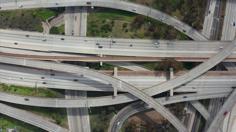 Interstate, Flyover, Interchange, Speed by 21 Aerials – Stock Footage ...
