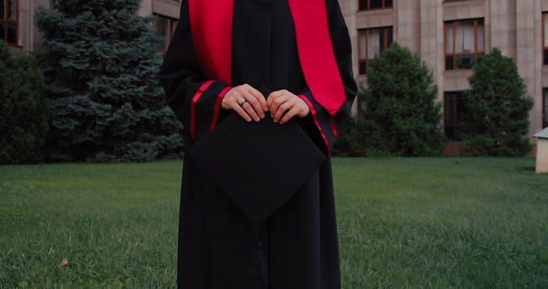 Tress, Woman, Graduation Gown, Standing by Danil Nevsky – Stock Footage ...