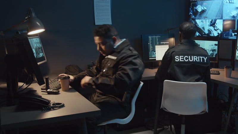 Control Room, Security Guards, Surveillance Sreens, Uniform by ...