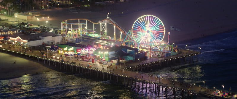 Aerial, Beach, Attractions, Fairground by Hugo Will – Stock Footage ...