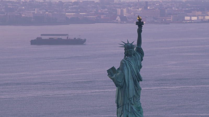 Manhattan, Usa, Lady Liberty, Ellis Island by Via Films – Stock Footage ...