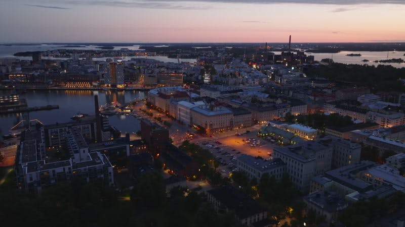 Helsinki, Ship, River, Roofs by 21 Aerials – Stock Footage | Artlist