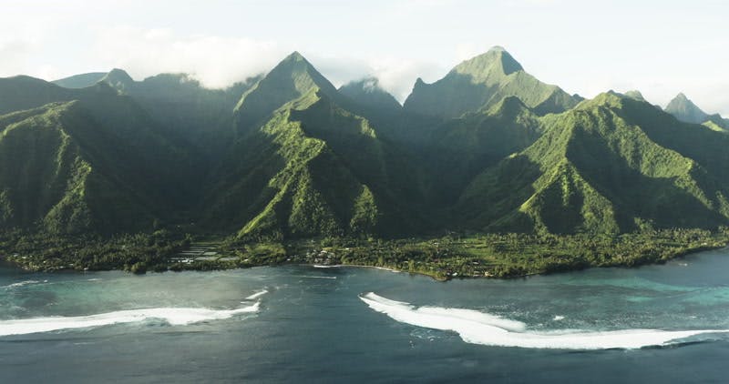 Teahupoo, French Polynesia, Tahiti, Shore by Olivier Sautet – Stock ...