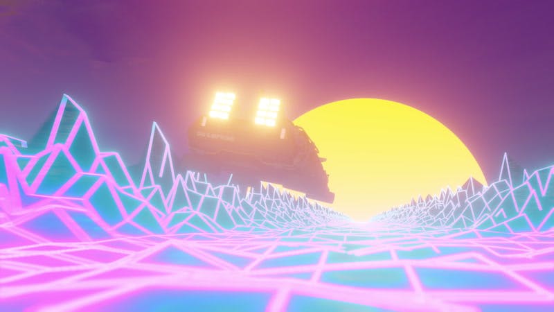 Retrowave, Synthwave, Neon Lights, Video Game by Finn Moeller – Stock ...
