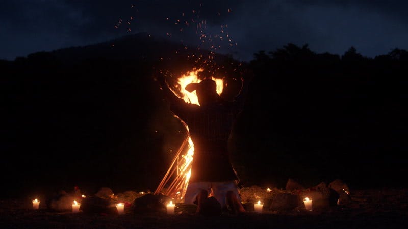 Hands Up, Fire, Kneeling, Bonfire by Wind Collective – Stock Footage ...