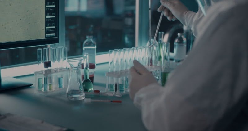 Flask, Mix, Laboratory, Research by Frame Stock Footage – Stock Footage ...