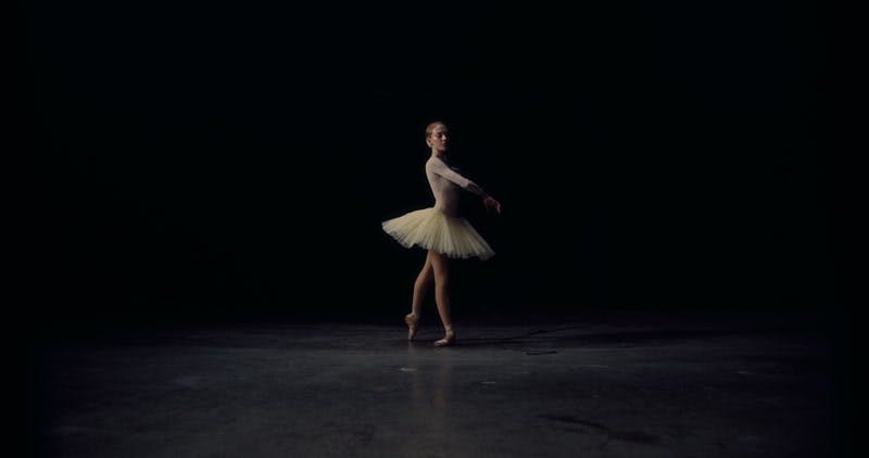 White, Ballerina, Dancing, Dramatic Light by Eugene Nikitin – Stock ...