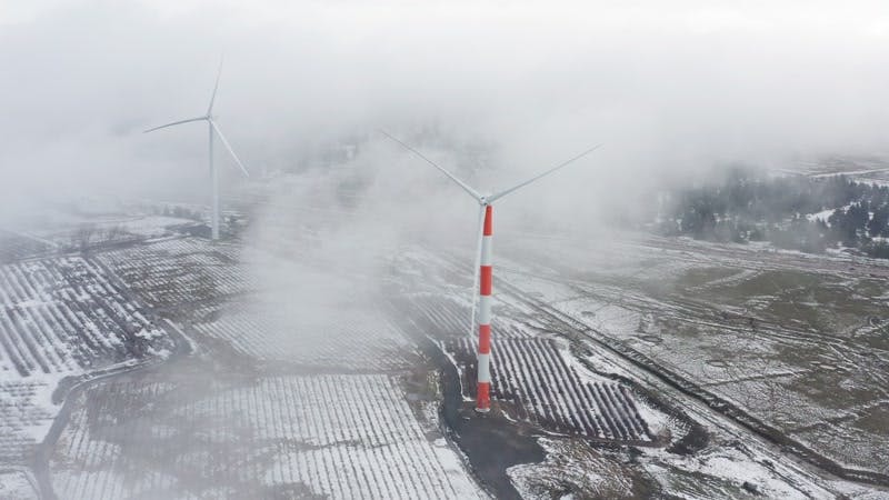 Snow, Wind Farm, Fog, Windmills by Lior Patel – Stock Footage | Artlist