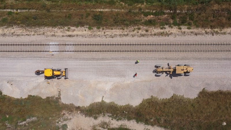 Tractors, Railroad, Top Shot, Drone by Lior Patel – Stock Footage | Artlist
