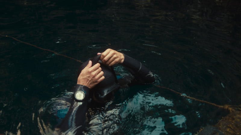 Scuba Diving, Man, Wetsuit, Diving Hood by Wind Collective – Stock ...